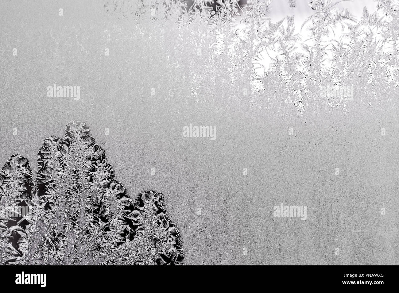 Pattern on the frosted winter window Stock Photo - Alamy