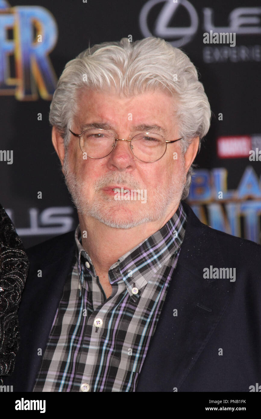 George Lucas at the Premiere of Marvel Studios' "Black Panther" held at ...