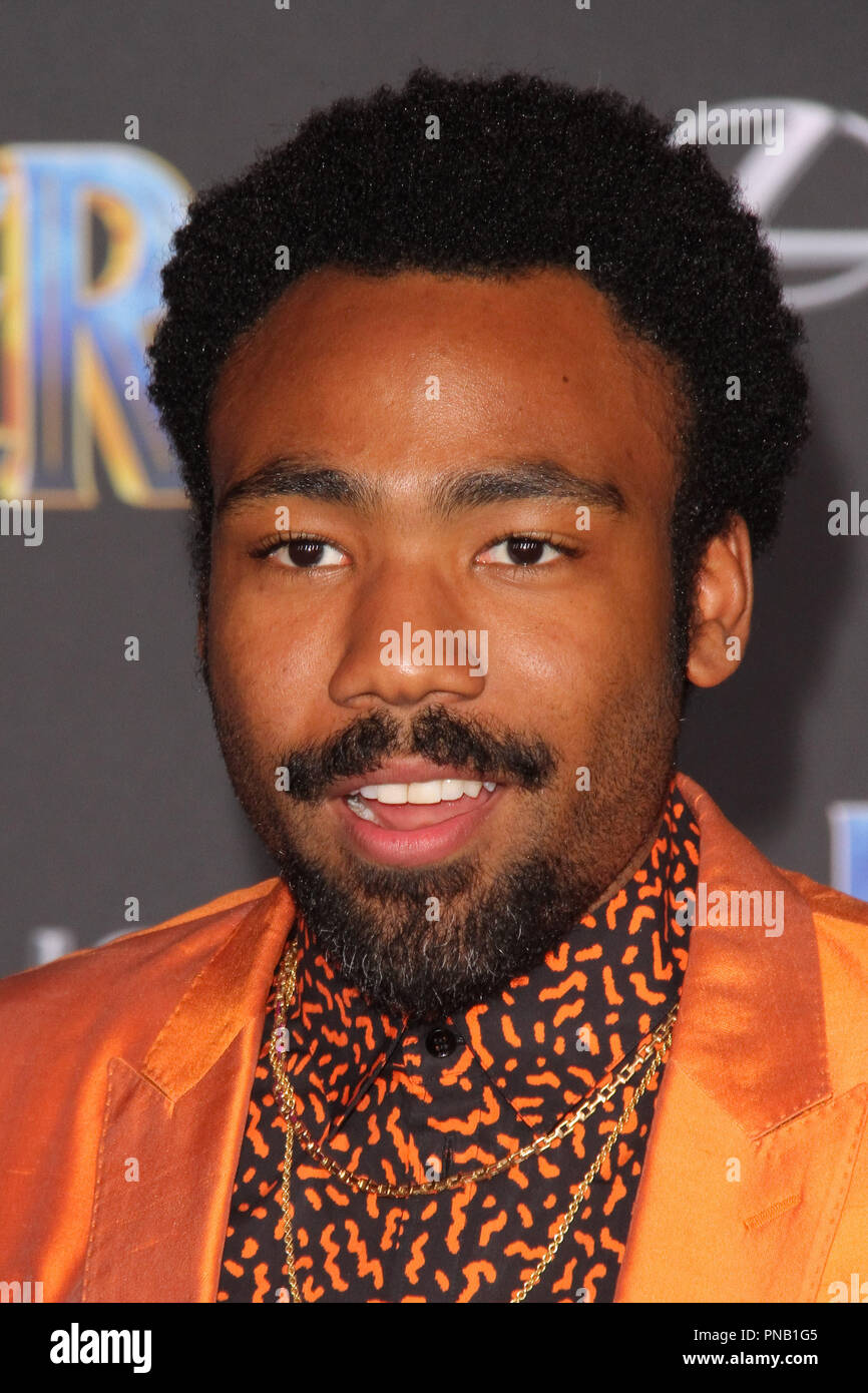 Donald Glover at the Premiere of Marvel Studios' "Black Panther" held ...