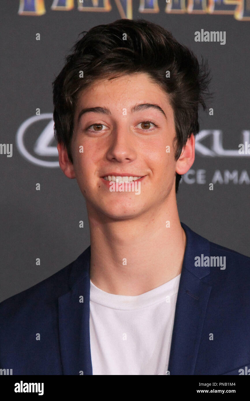 Milo Manheim at the Premiere of Marvel Studios' "Black Panther" held at ...