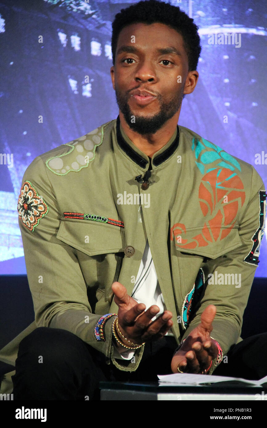 Chadwick Boseman 01/30/2018 "Black Panther" Press Conference held at ...