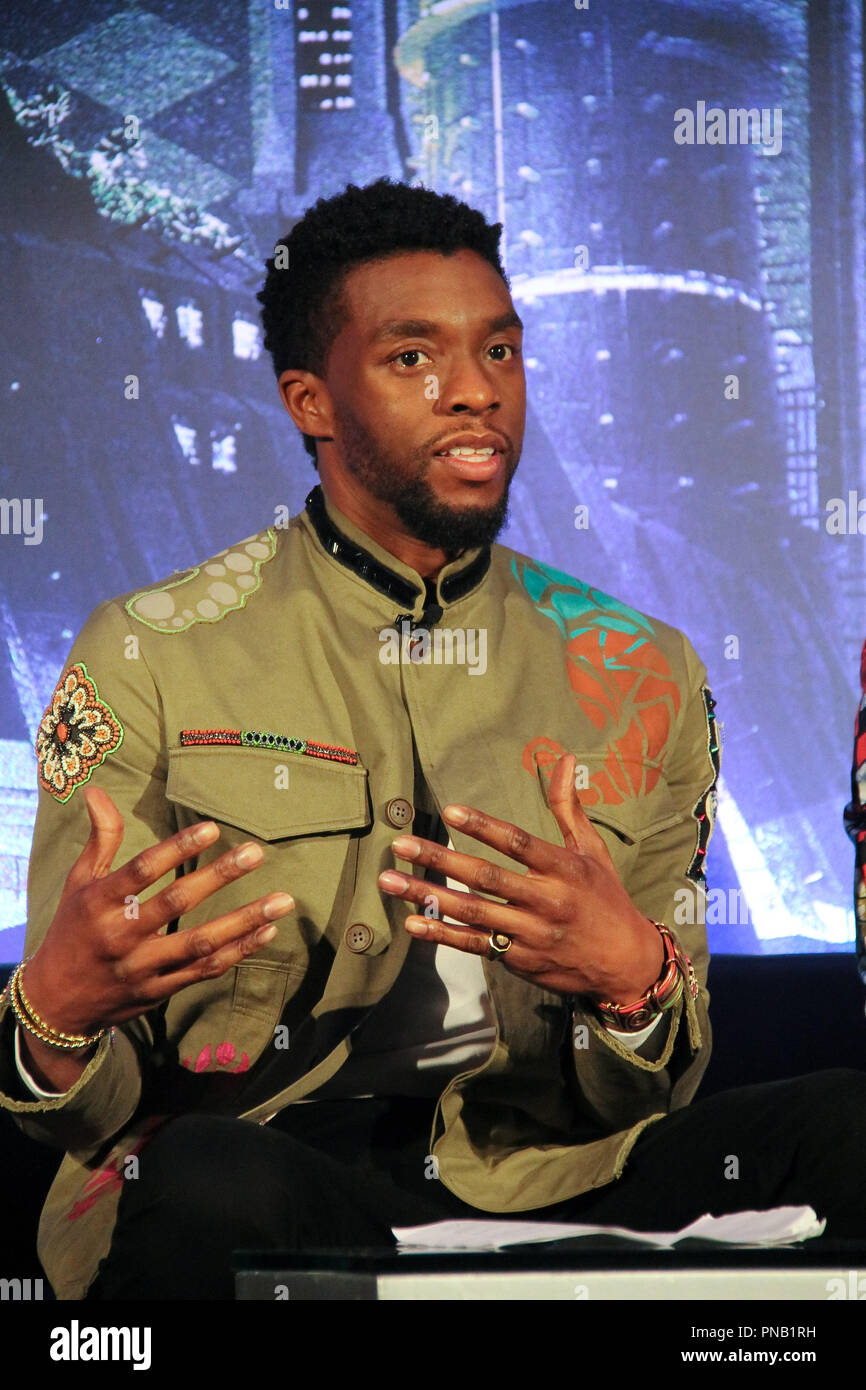 Chadwick Boseman 01/30/2018 "Black Panther" Press Conference held at ...