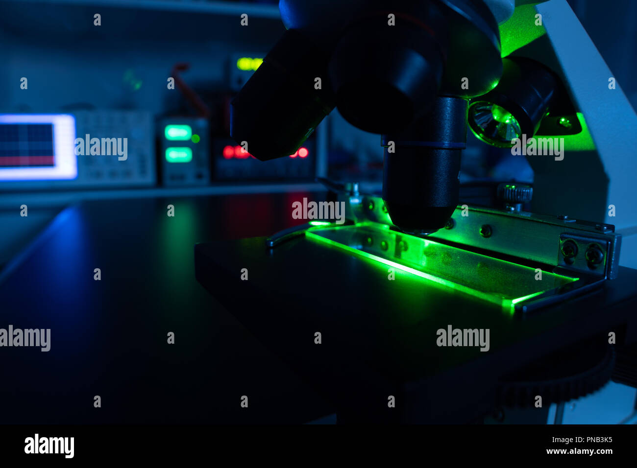 Science microscope in lab Stock Photo - Alamy