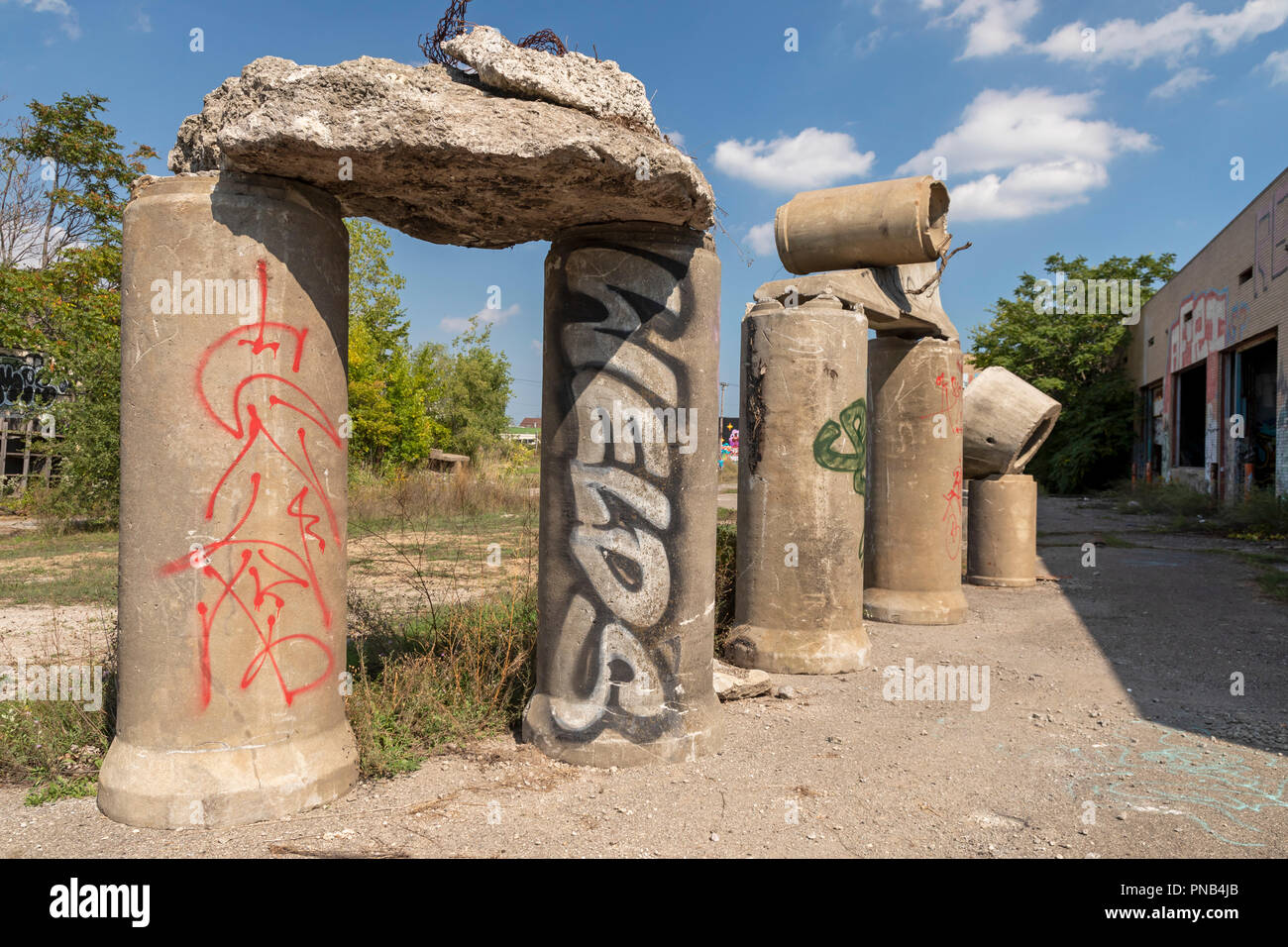 Detroit, Michigan - An art project in the style of Stonehenge created ...