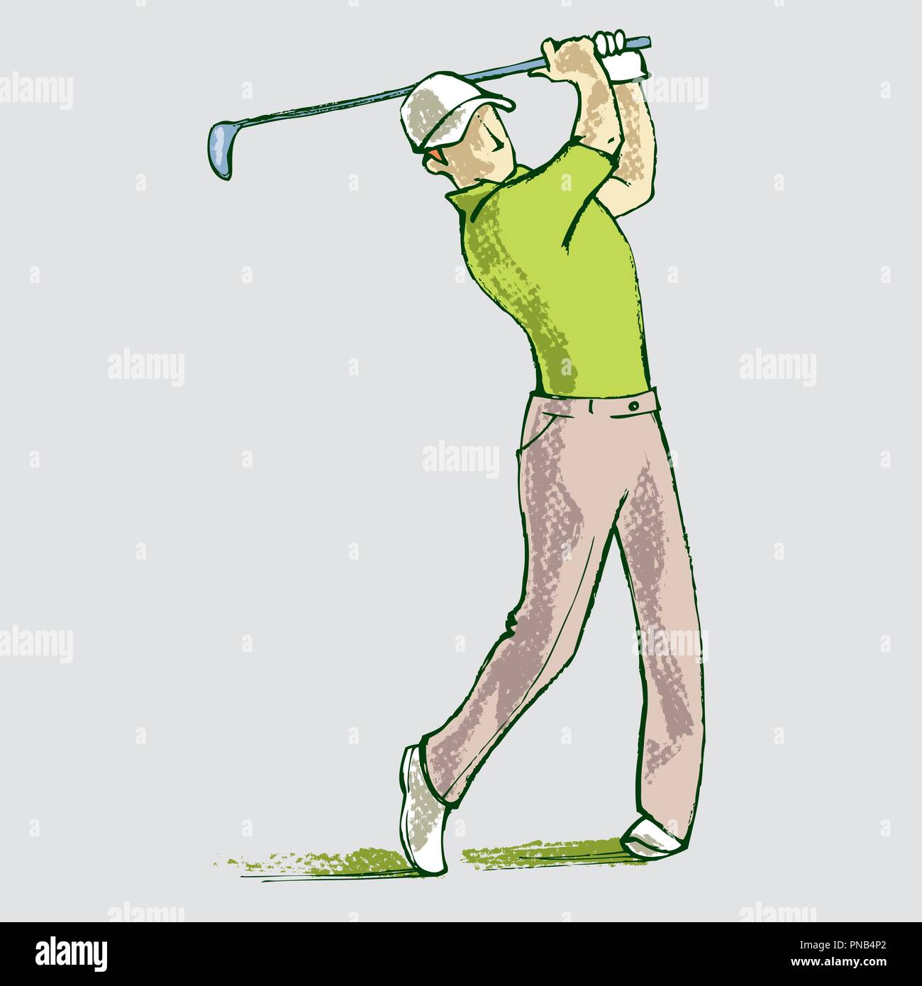 Golf athlete swinging, hand drawing Stock Vector Image & Art - Alamy
