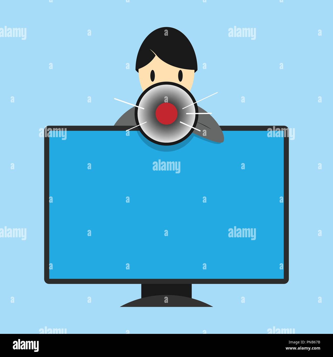 Man holding widescreen display Stock Vector Images - Alamy