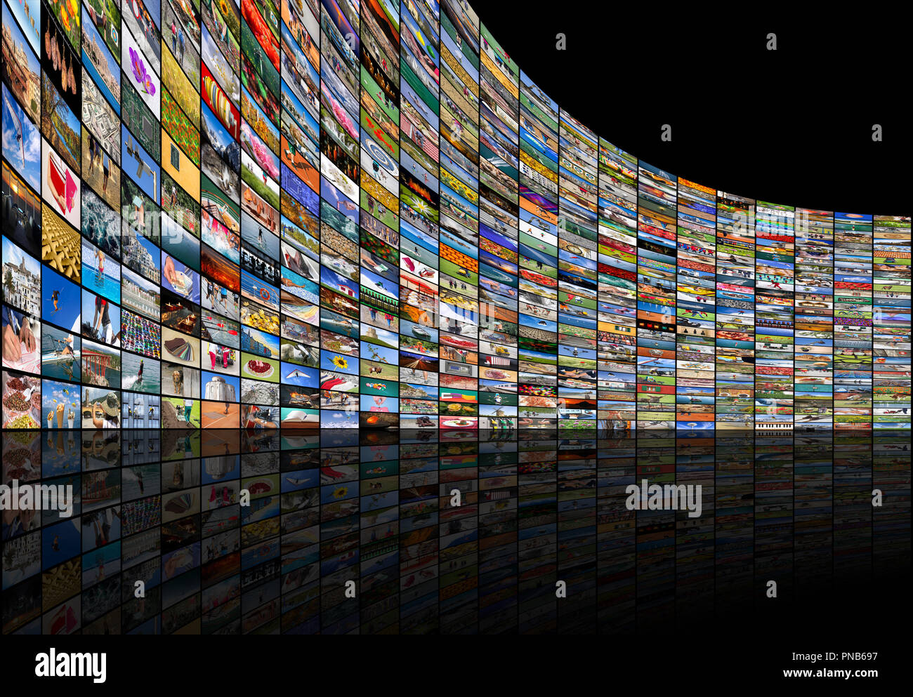 Big multimedia video and image video wall of the TV widescreen Stock ...