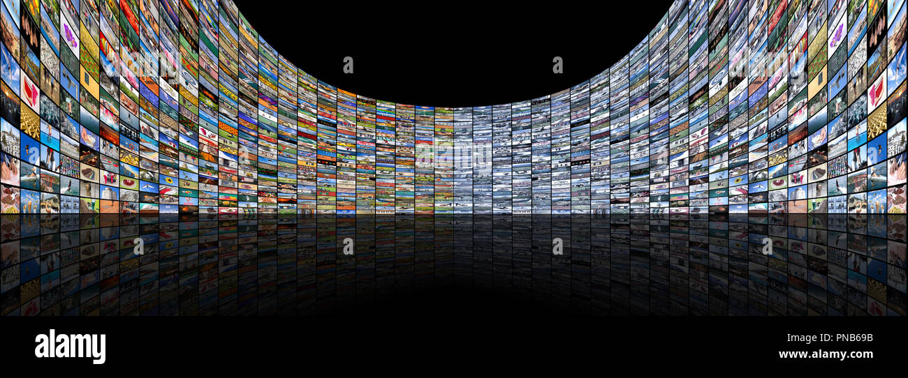 Big multimedia video and image video wall of the TV widescreen Stock ...