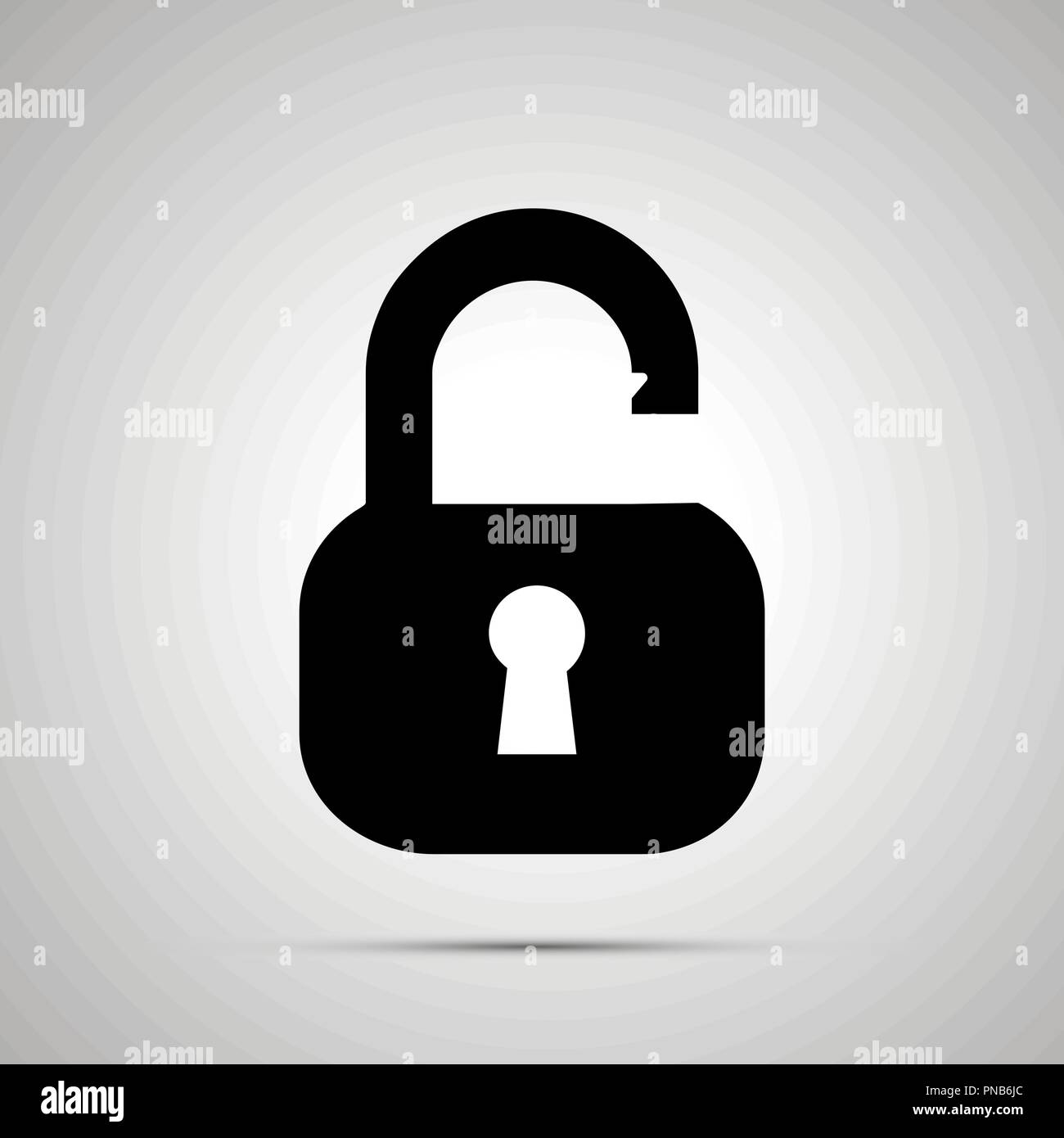 Open lock silhouette, simple black icon Stock Vector Image & Art - Alamy