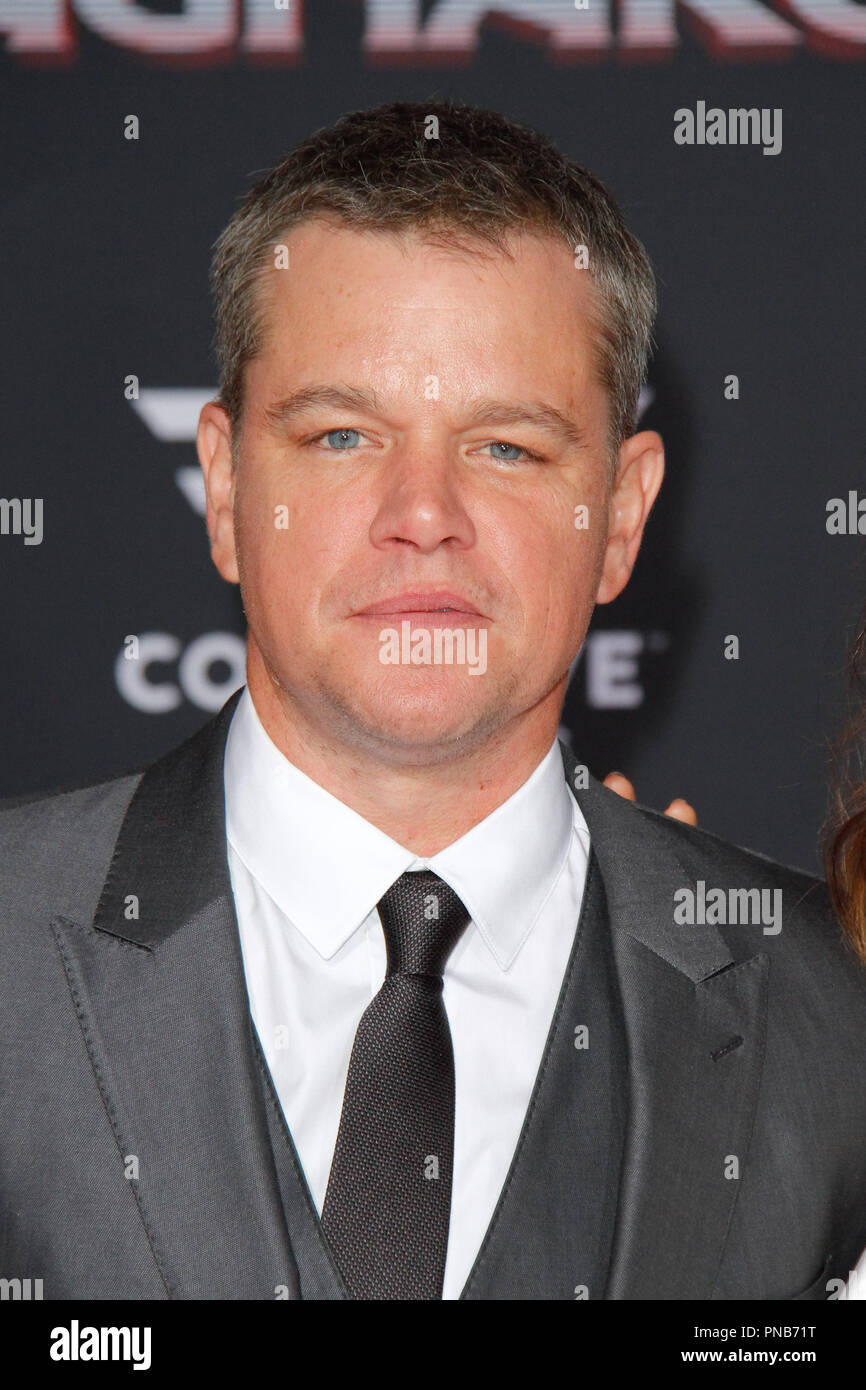 Matt Damon at the Premiere of Marvel Studios' "Thor: Ragnarok" held at ...