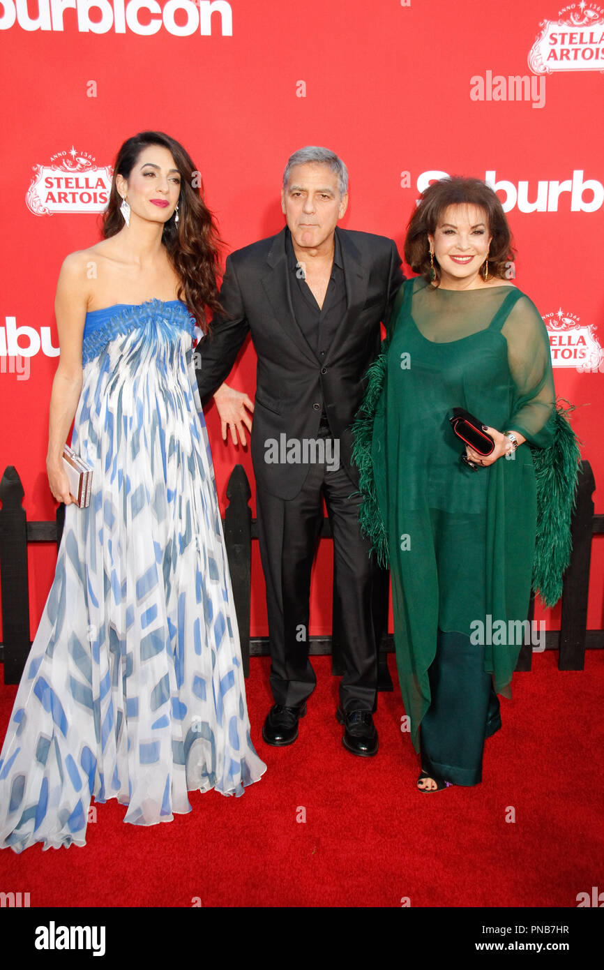 Amal Clooney, George Clooney, Baria Alamuddin at the Premiere of ...