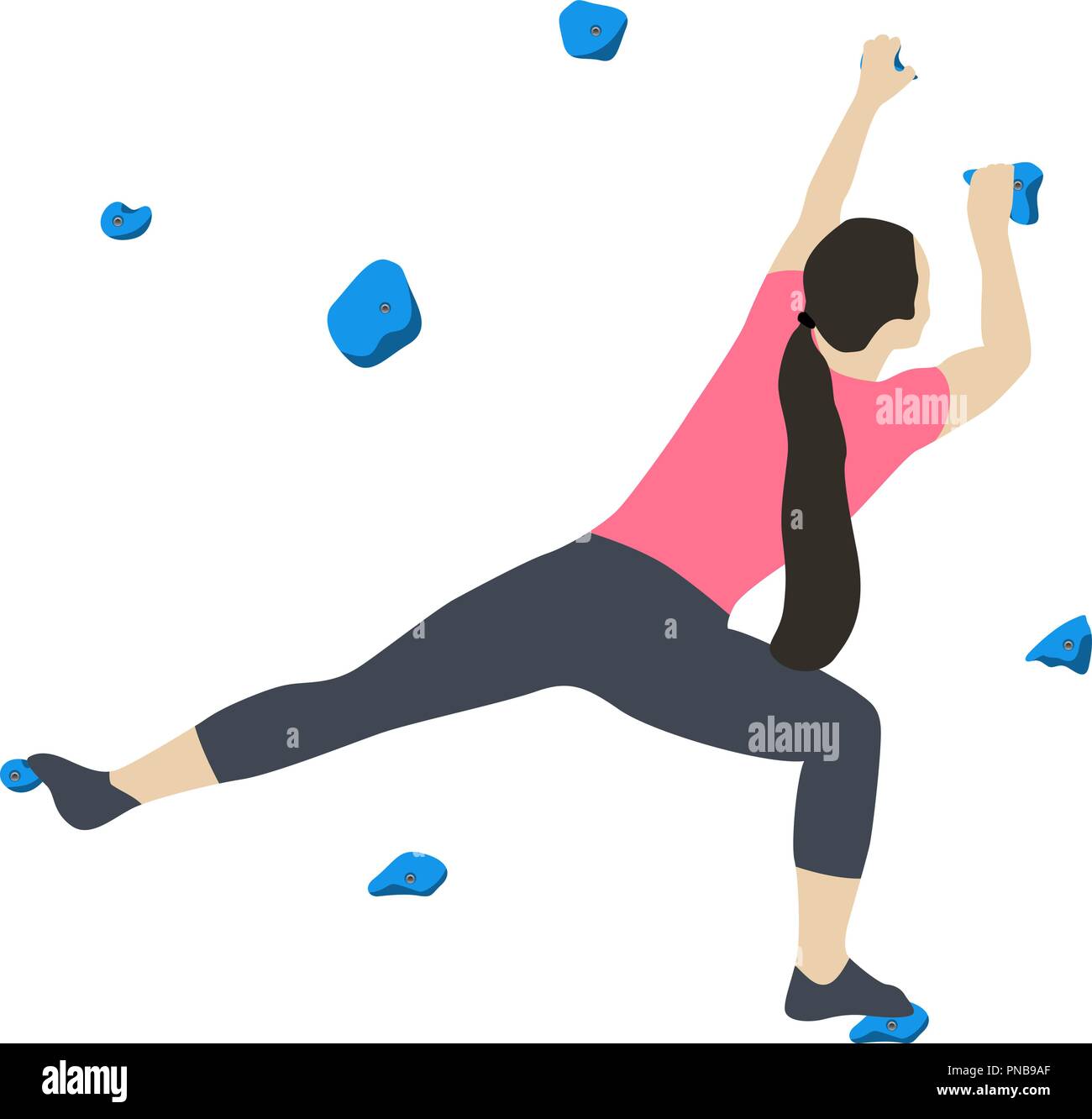 Woman on climbing wall Stock Vector Image & Art - Alamy