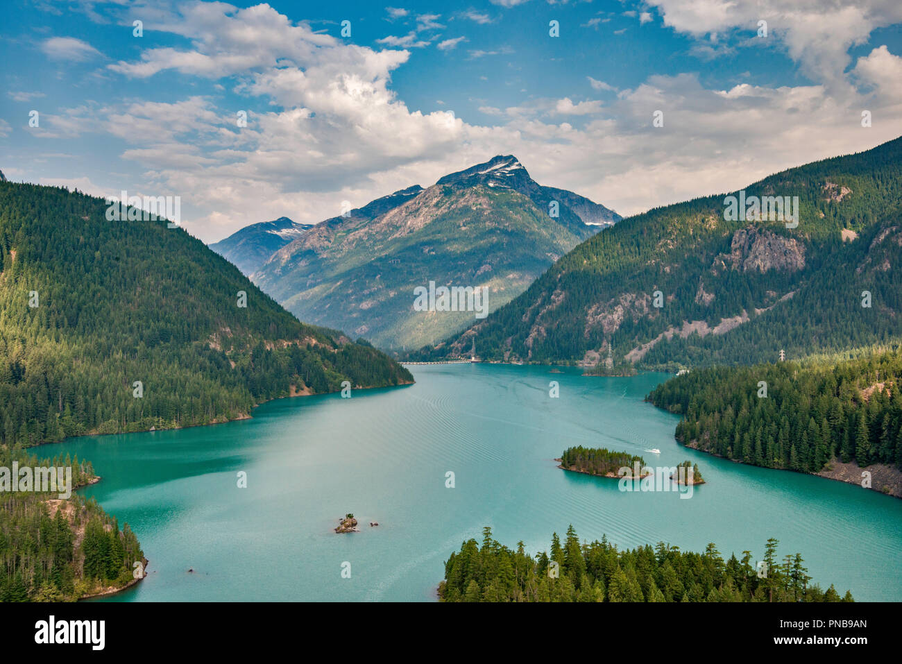 Diablo Lake, Davis Peak, North Cascades Nat Park, view from Diablo Lake ...