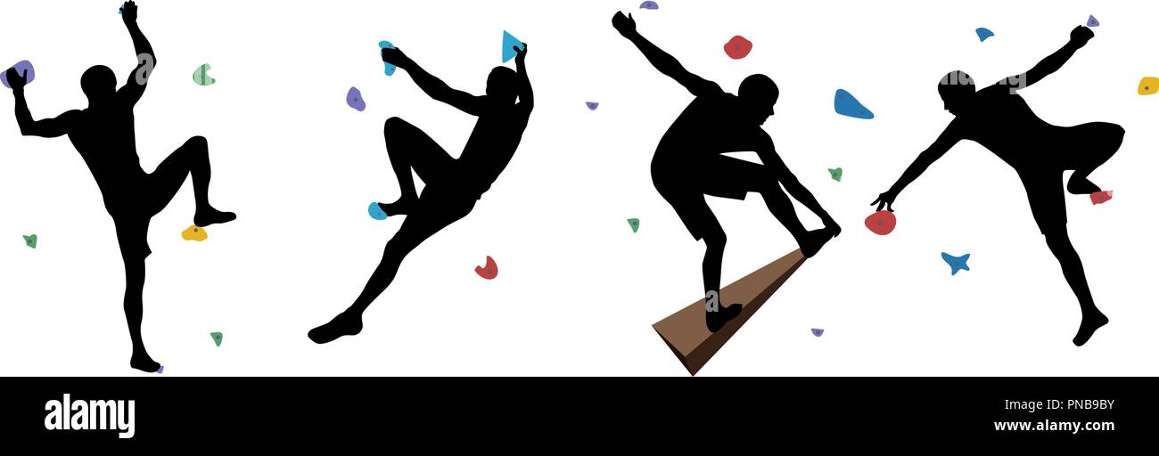 Boy on a climbing wall Cut Out Stock Images & Pictures - Alamy