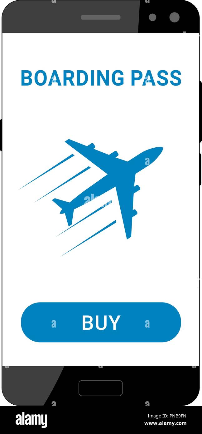 boarding pass on smartphone Stock Vector Image & Art - Alamy