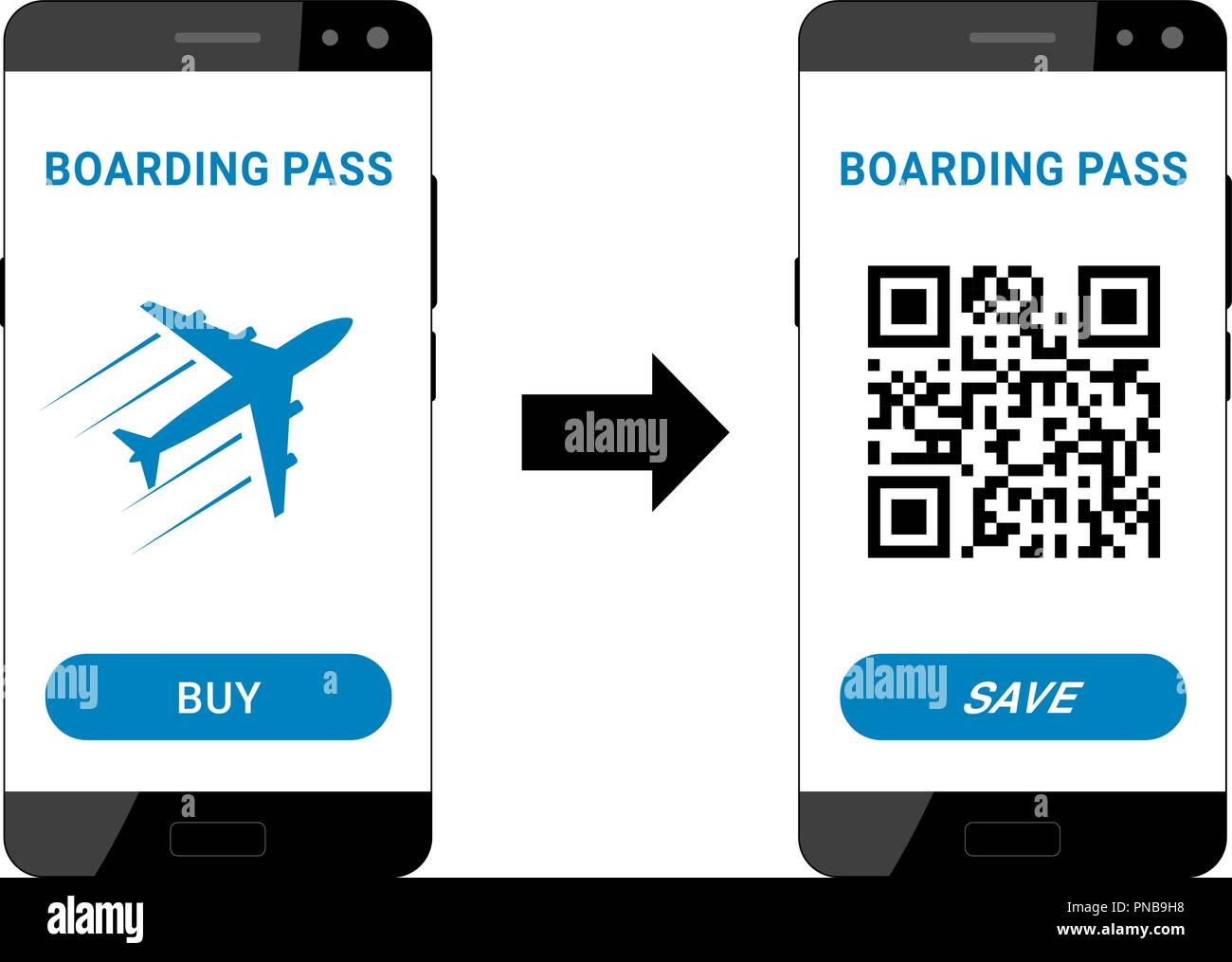 Airplane flight digital boarding Stock Vector Images - Alamy