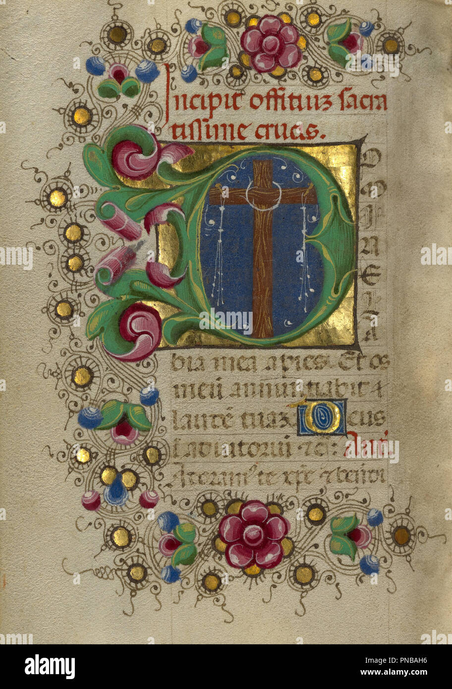 Initial D: The Cross. Date/Period: Ca. 1469. Folio. Tempera colors ...