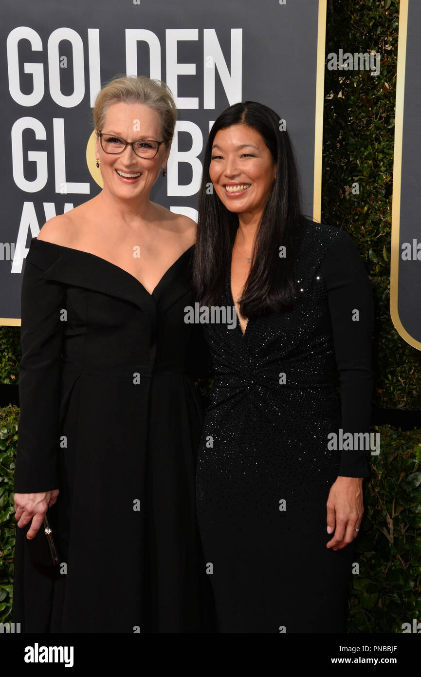 Meryl Streep & Ai-jen Poo at the 75th Annual Golden Globe Awards at the ...