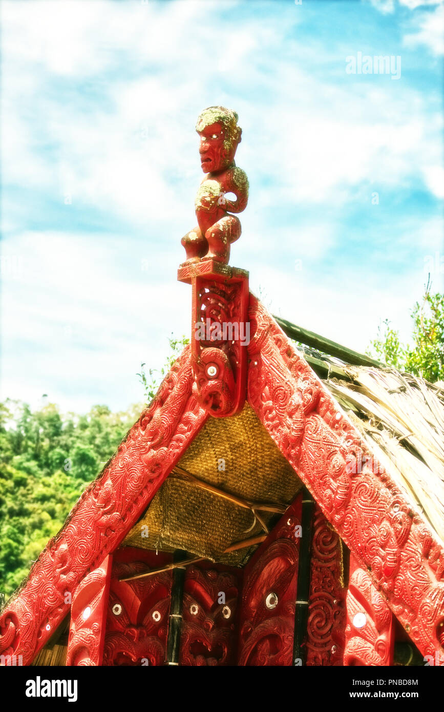 rooftop of a native Maori storehouse in Rotorua, Nz Stock Photo - Alamy