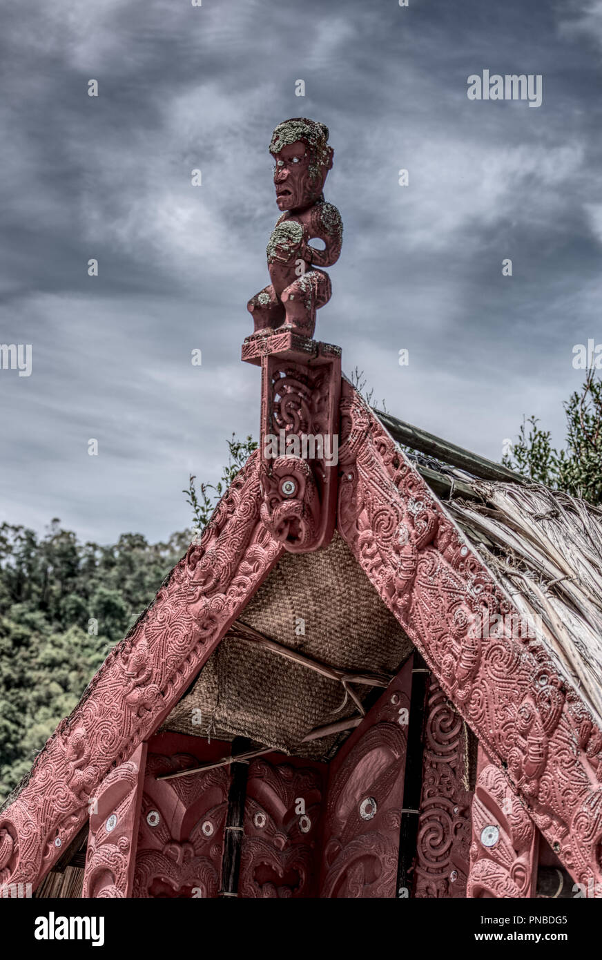 rooftop of a native Maori storehouse in Rotorua, Nz Stock Photo - Alamy