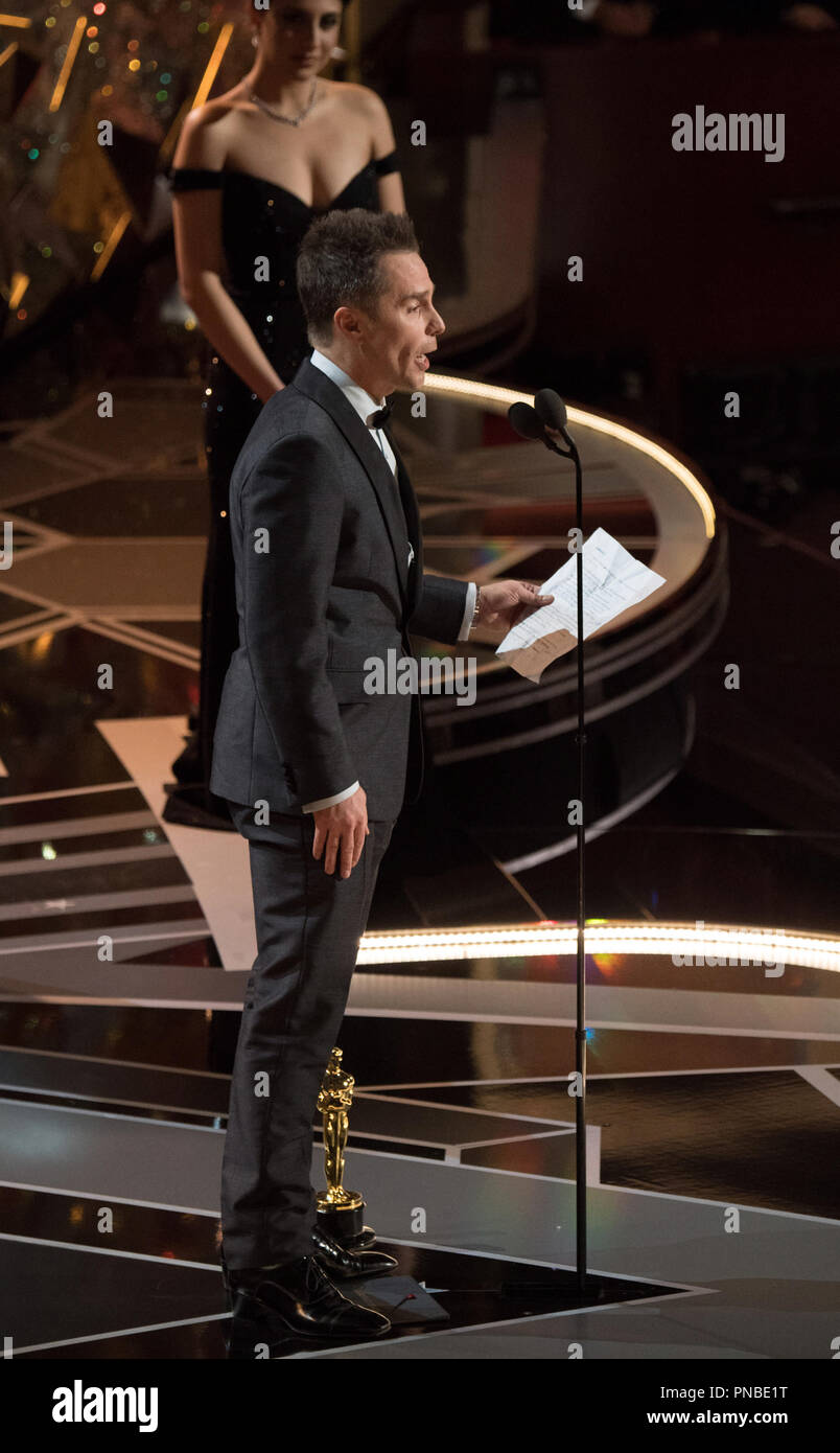 Sam Rockwell accepts the Oscar® for performance by an actor in a ...