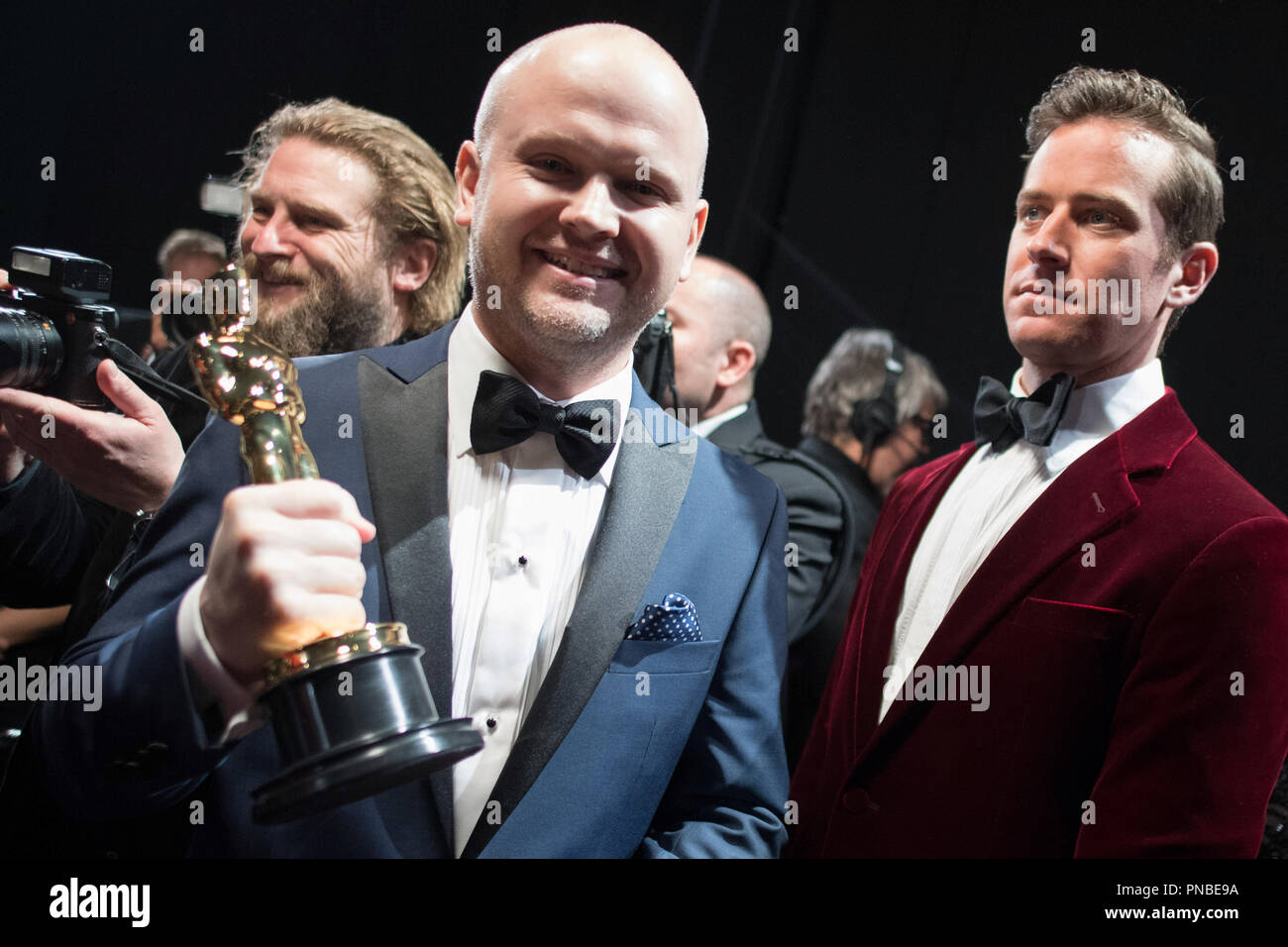 David Malinowski poses backstage with the Oscar® for Achievement in ...