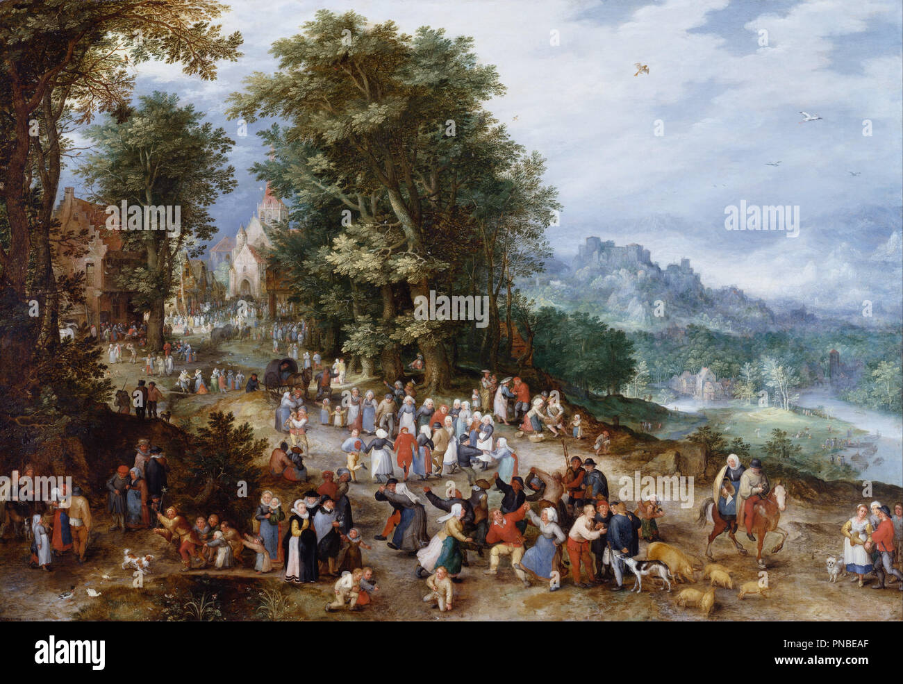 Flemish Fair. Date/Period: 1600. Painting. Oil on copper. Height: 47.6 ...