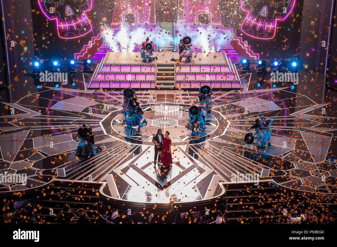 Miguel and Natalia Lafourcade perform “Remember Me” from “Coco," during ...