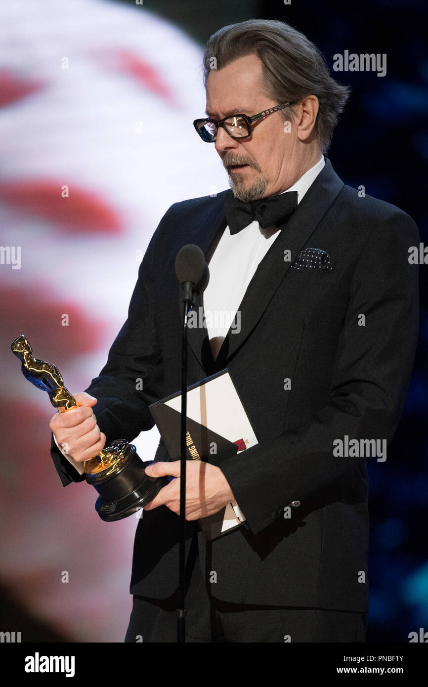 Gary Oldman accepts the Oscar® for performance by an actor in a leading ...