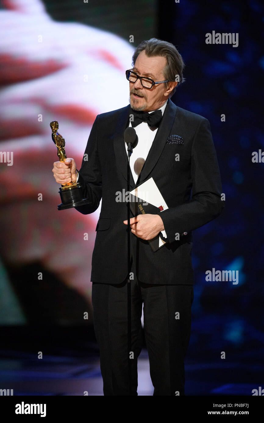 Gary Oldman accepts the Oscar® for performance by an actor in a leading ...