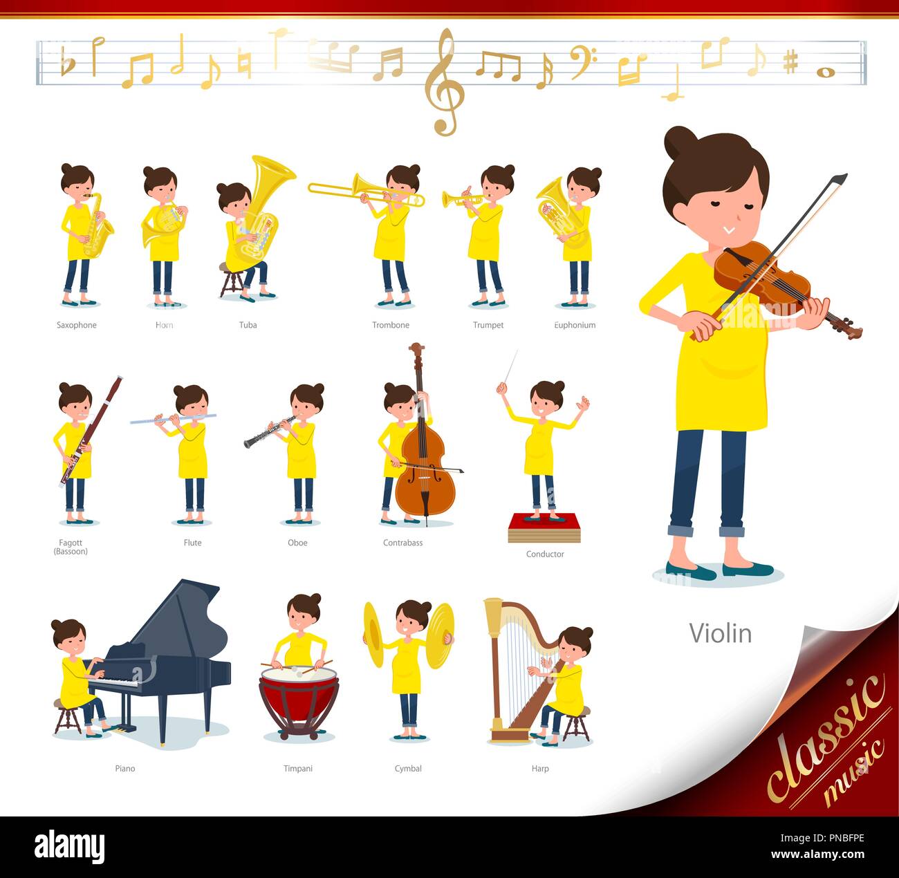 A set of Pregnant women on classical music performances.There are ...