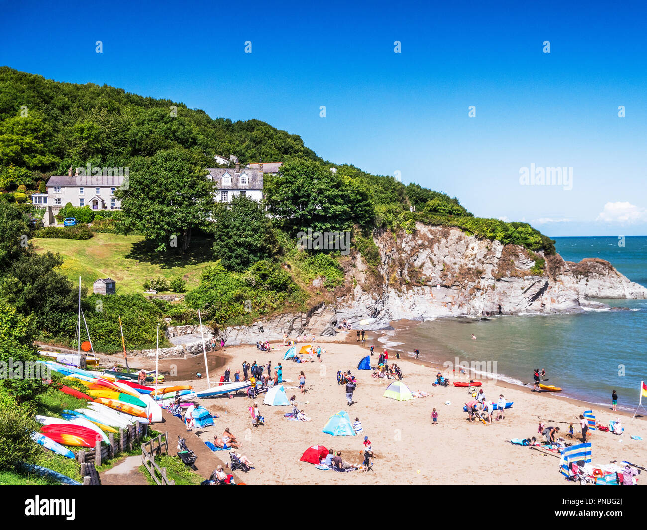 The beach at Aberporth on the Welsh coast in Ceredigion Stock Photo - Alamy