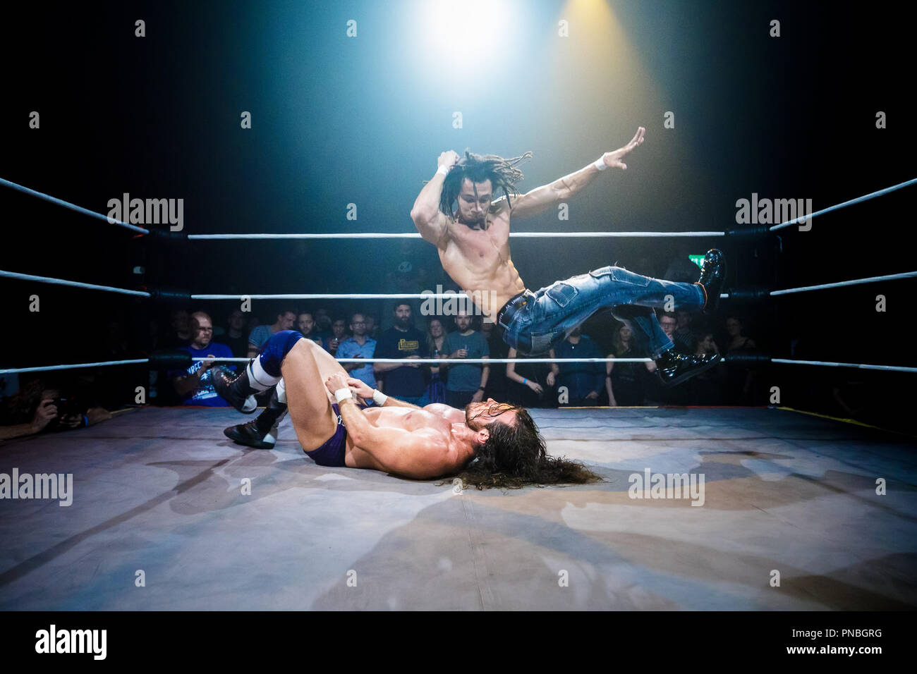 Denmark, Copenhagen - September 15, 2018. Wrestlers seen in action ...