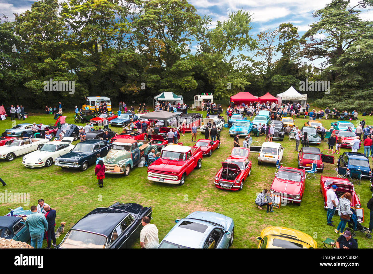 Classic car rally, Hedingham Castle, Essex, UK Stock Photo - Alamy