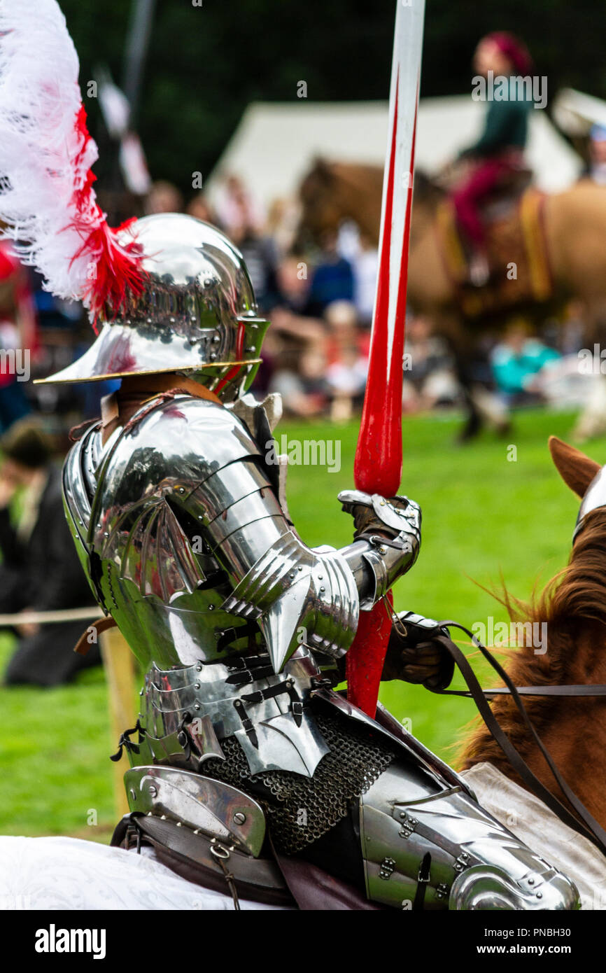 Knights in armour at a jousting tournament Stock Photo - Alamy