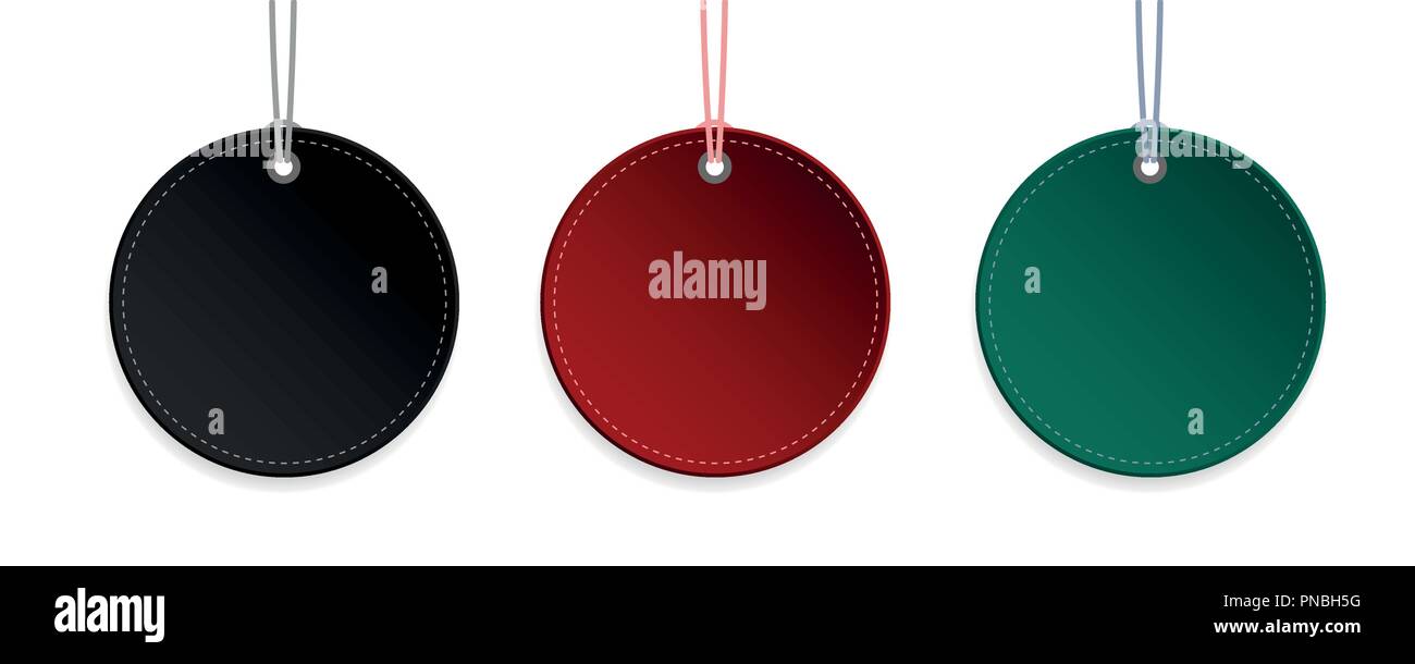 Label black red and green hanging tag collection isolated vector ...