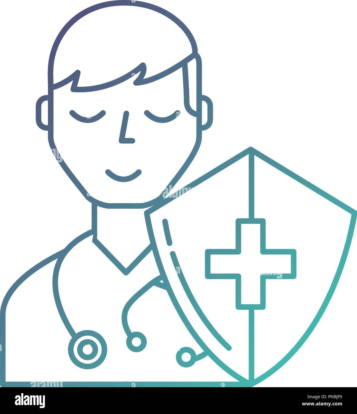 doctor portrait shield protection medical Stock Vector Image & Art - Alamy