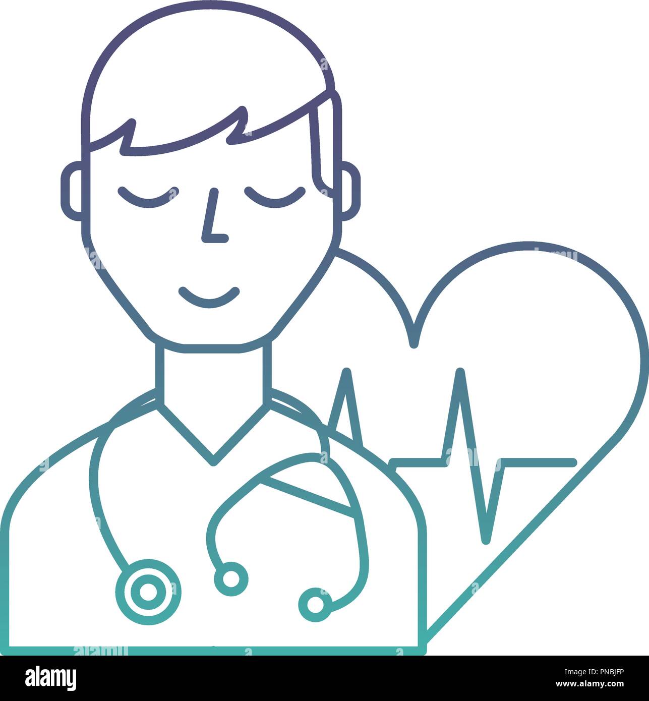 Doctor professional heart rate Stock Vector Images - Alamy