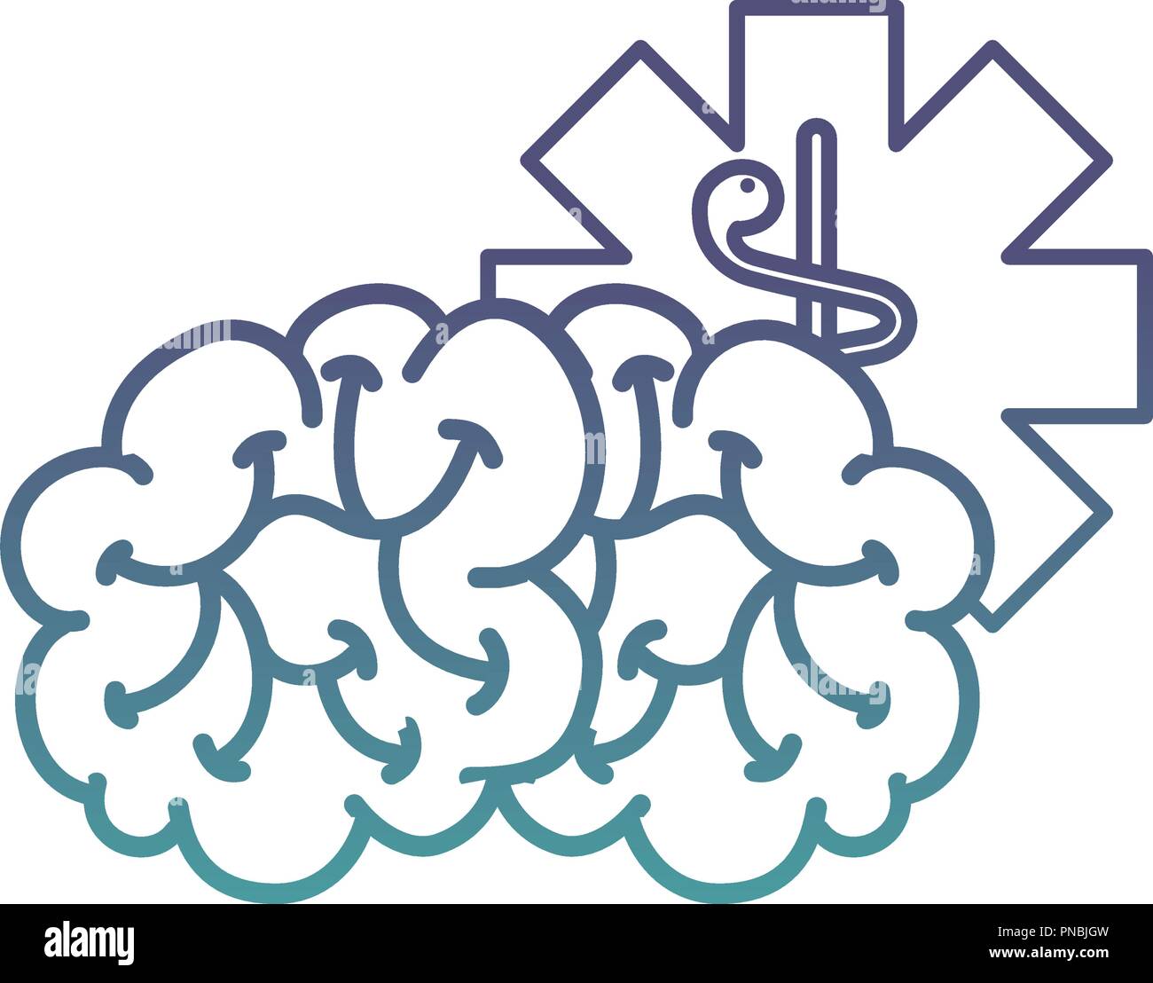 brain mental caduceus healthcare symbol Stock Vector Image & Art - Alamy
