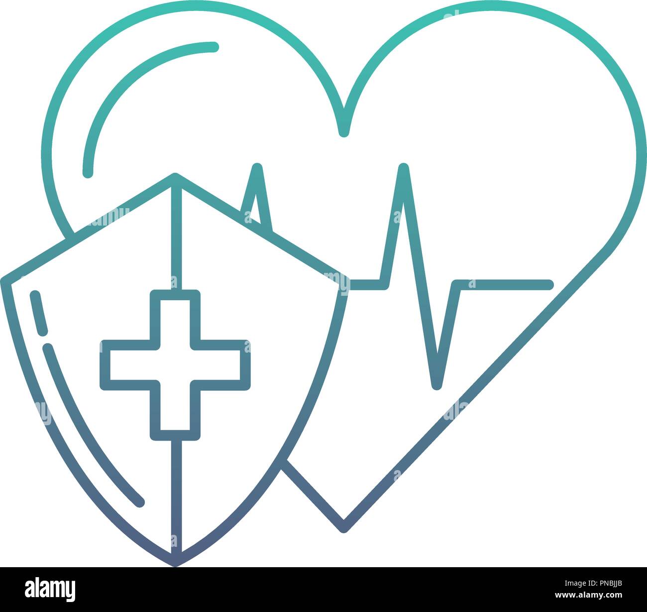 medical shield protection heart rate cardiology Stock Vector Image ...
