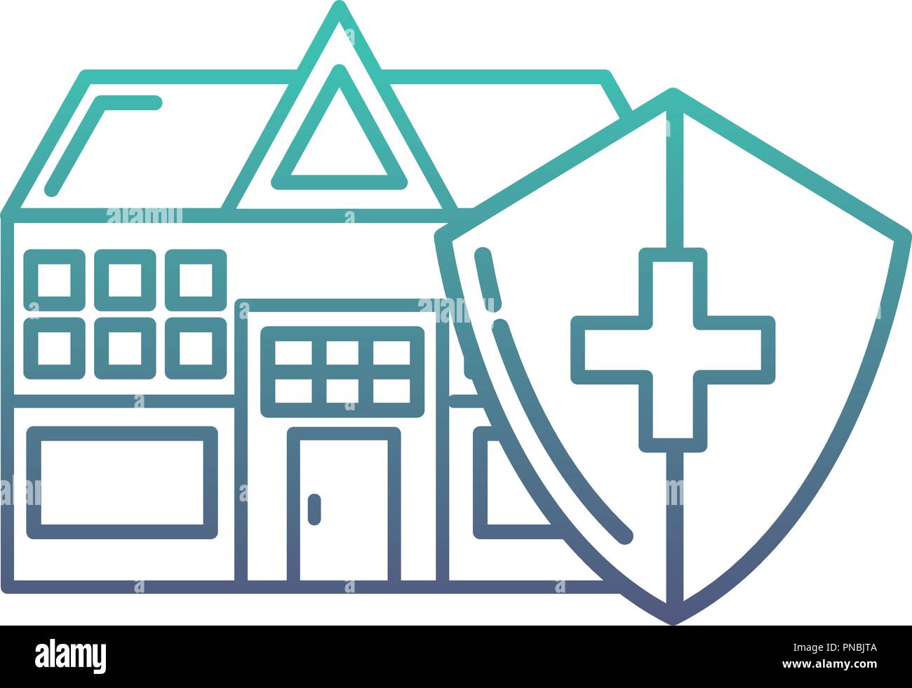 hospital medical building shield protection care Stock Vector Image ...