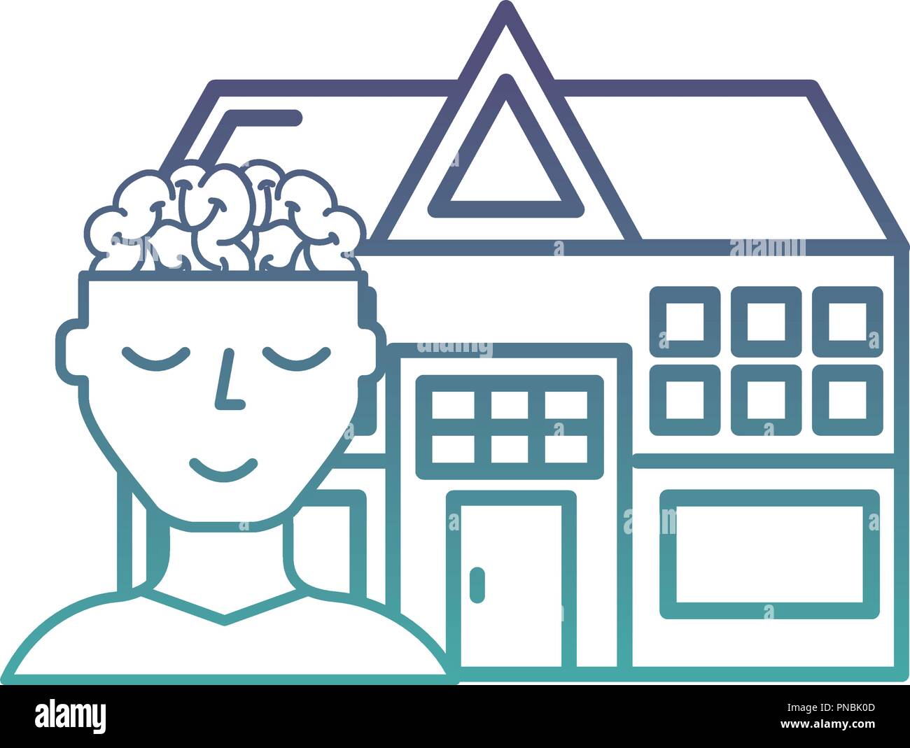 human portrait brain mental hospital health Stock Vector Image & Art ...