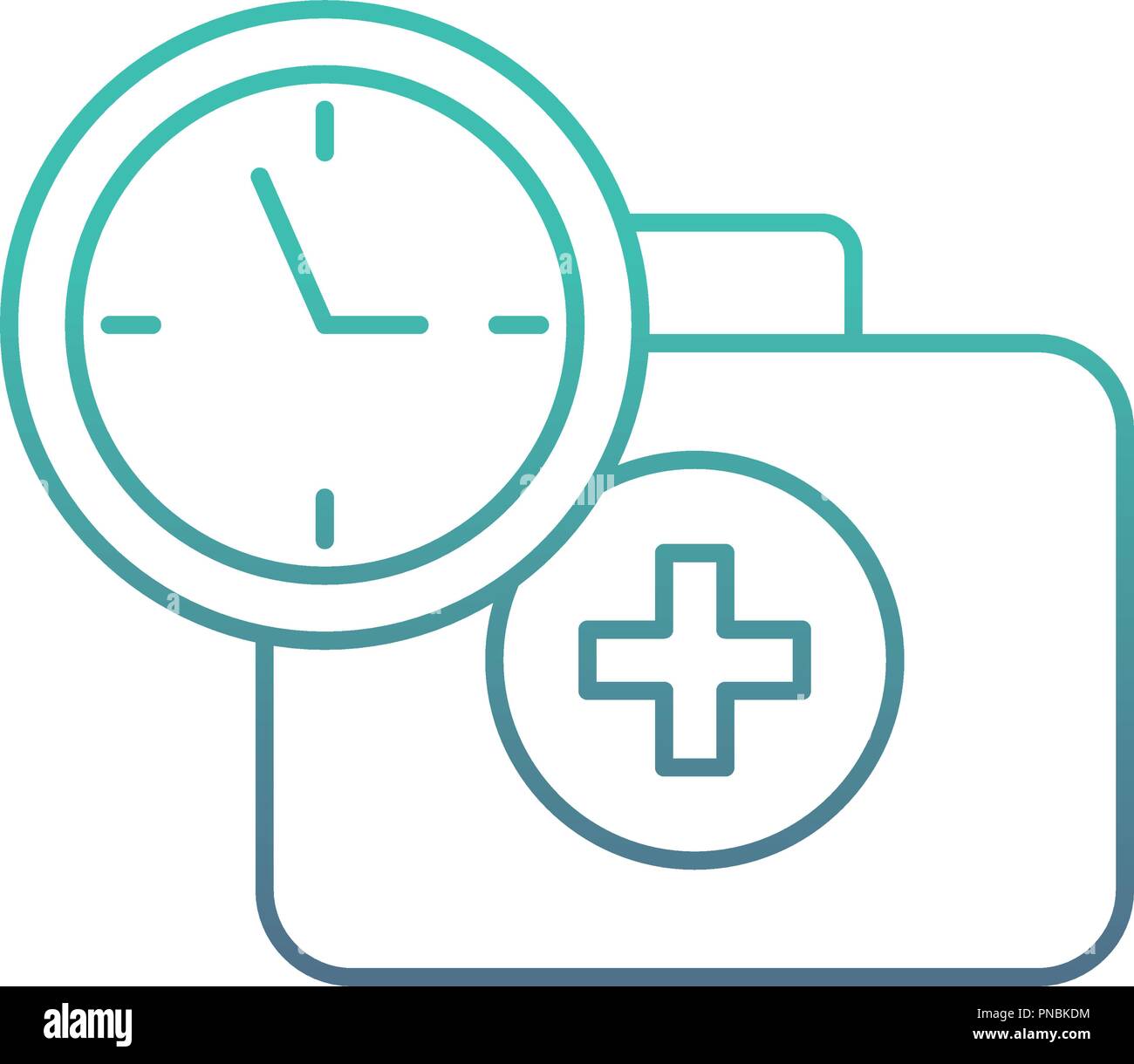 medical suitcase first aid emergency time clock Stock Vector Image ...