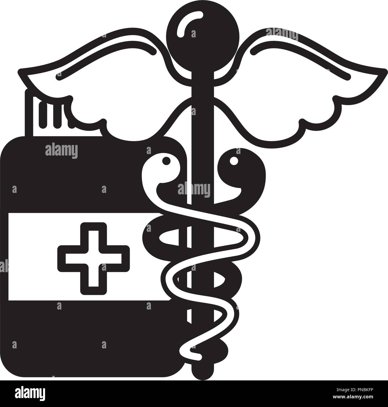 caduceus medical emblem bottle capsule pharmacy Stock Vector Image ...