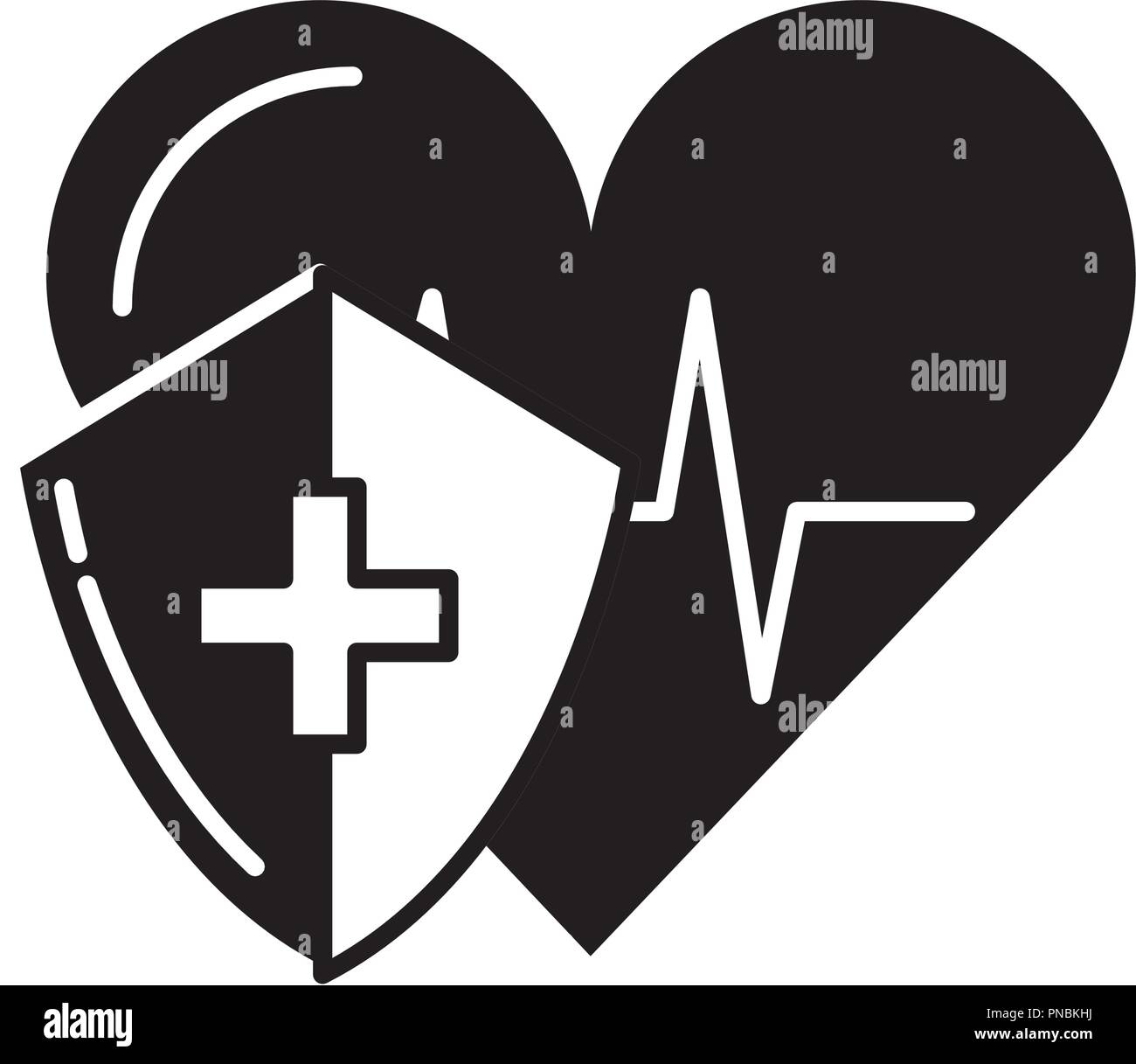 medical shield protection heart rate cardiology Stock Vector Image ...
