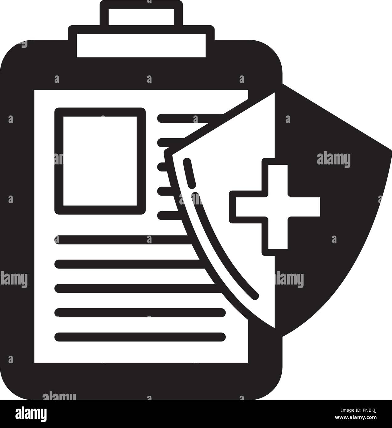 medical clipboard report and shield protection Stock Vector Image & Art ...