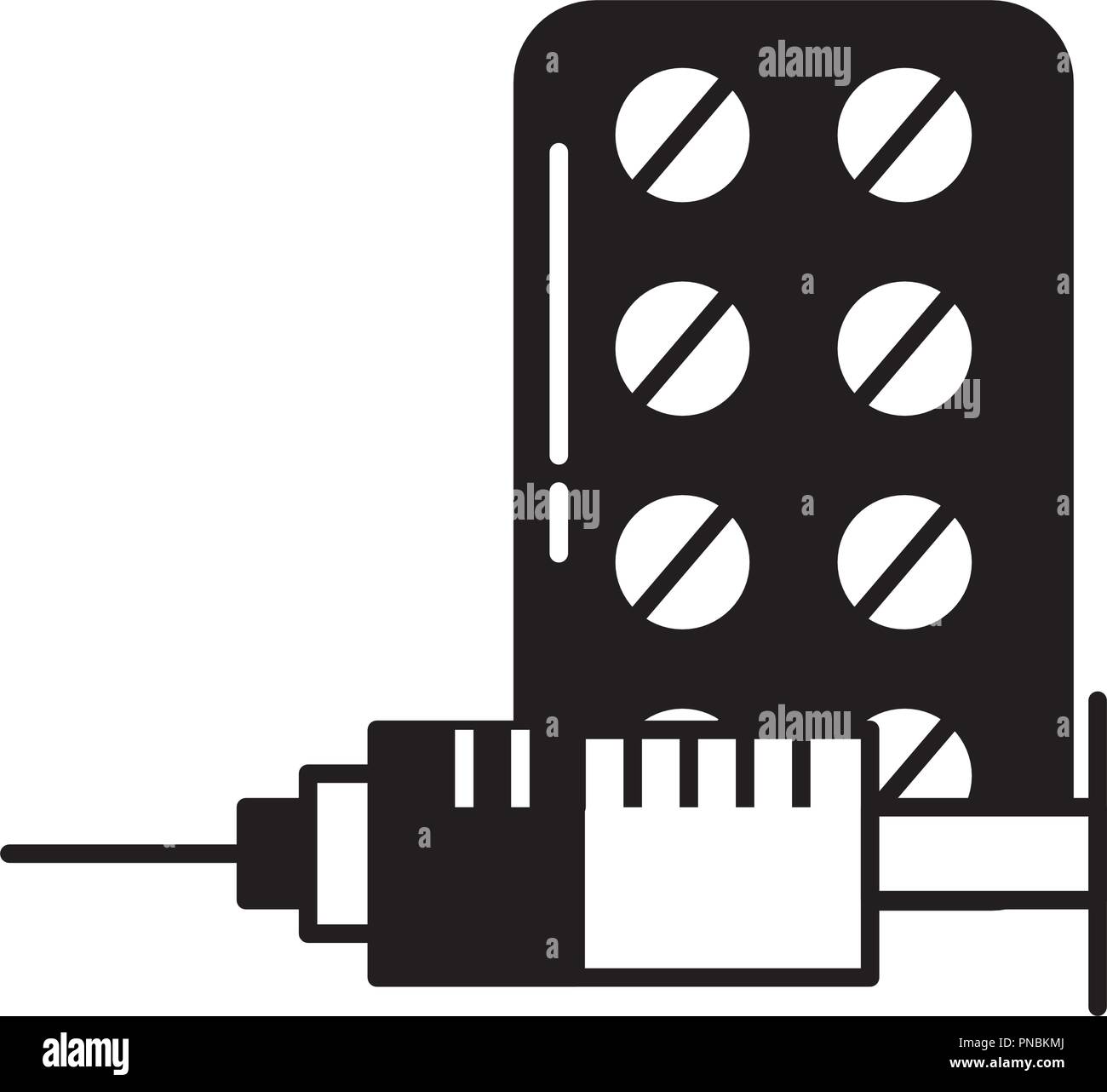 medication packaging pills and syringe Stock Vector Image & Art - Alamy