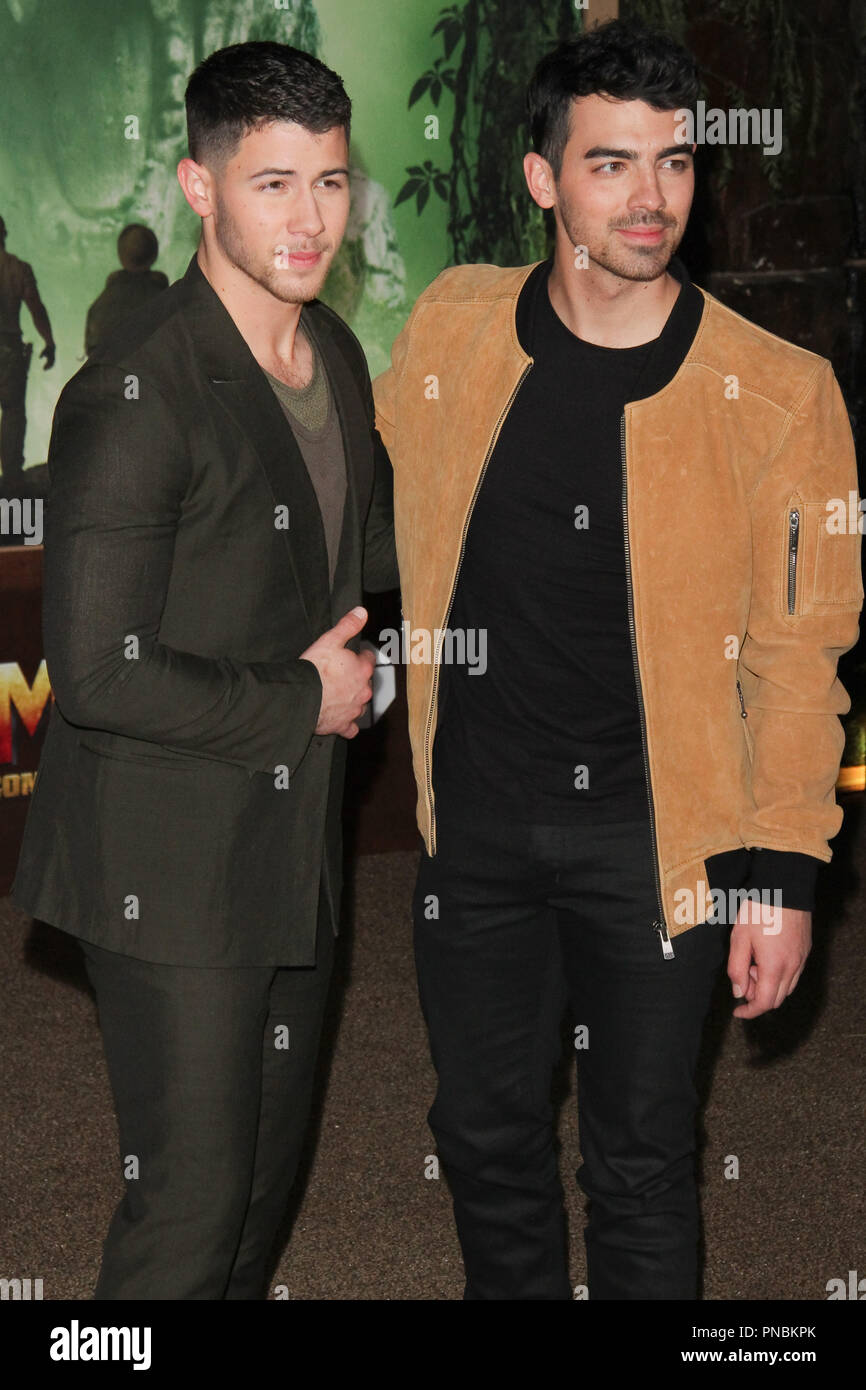 Nick Jonas, Joe Jonas at the Premiere of Columbia Pictures' "Jumanji ...