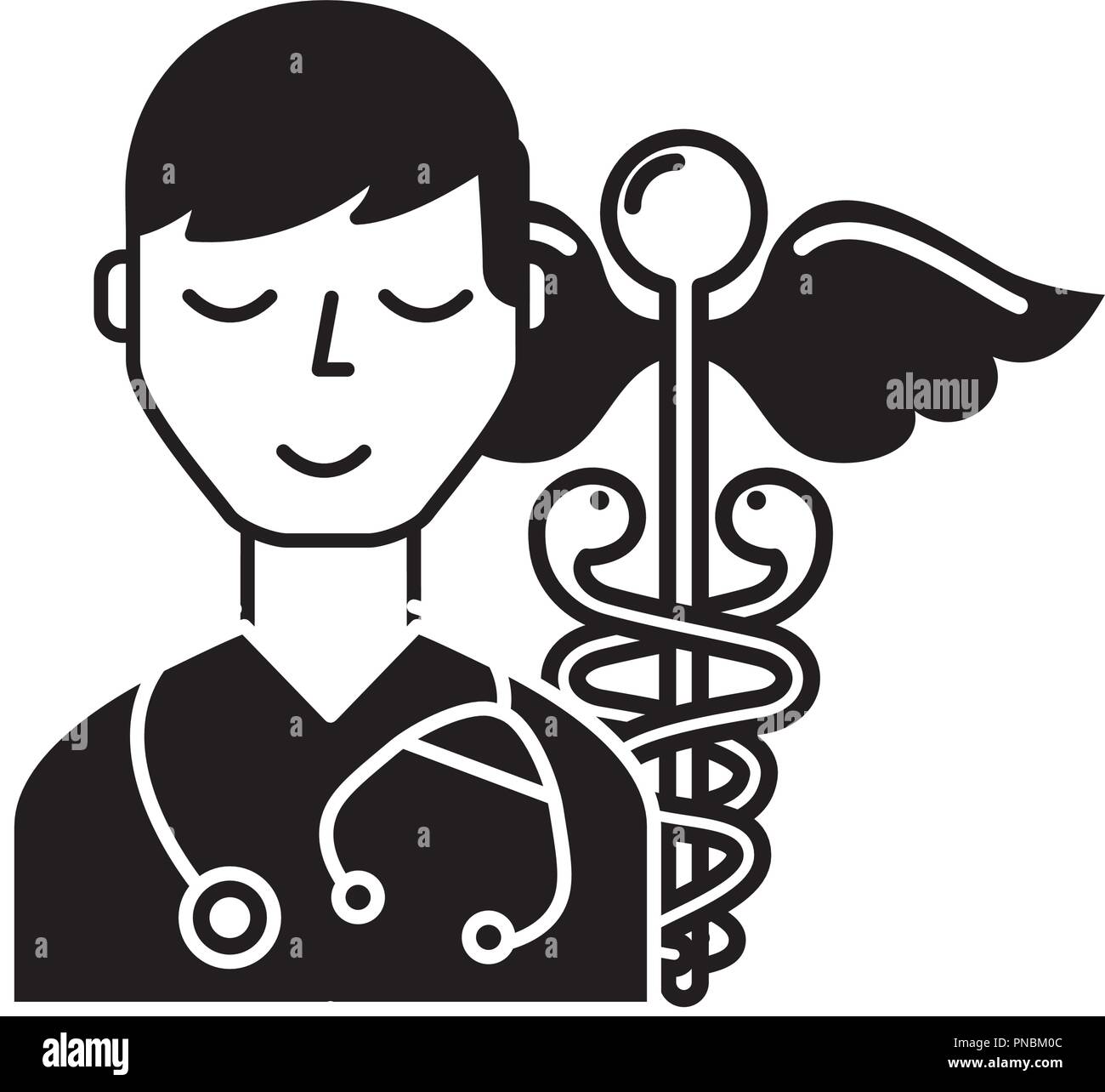 doctor staff medical caduceus emblem Stock Vector Image & Art - Alamy