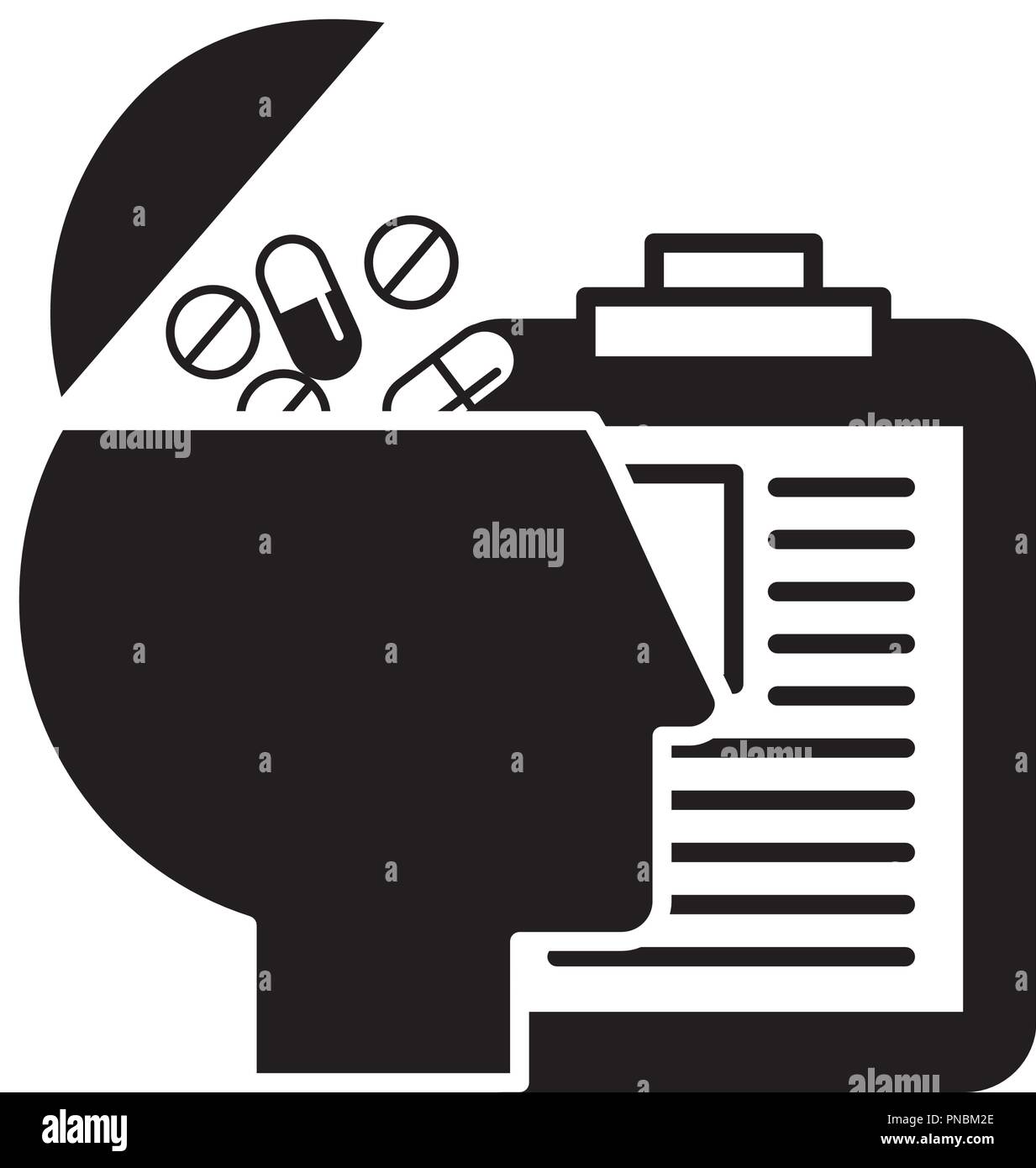 profile human pills medicine clipboard medical report Stock Vector ...